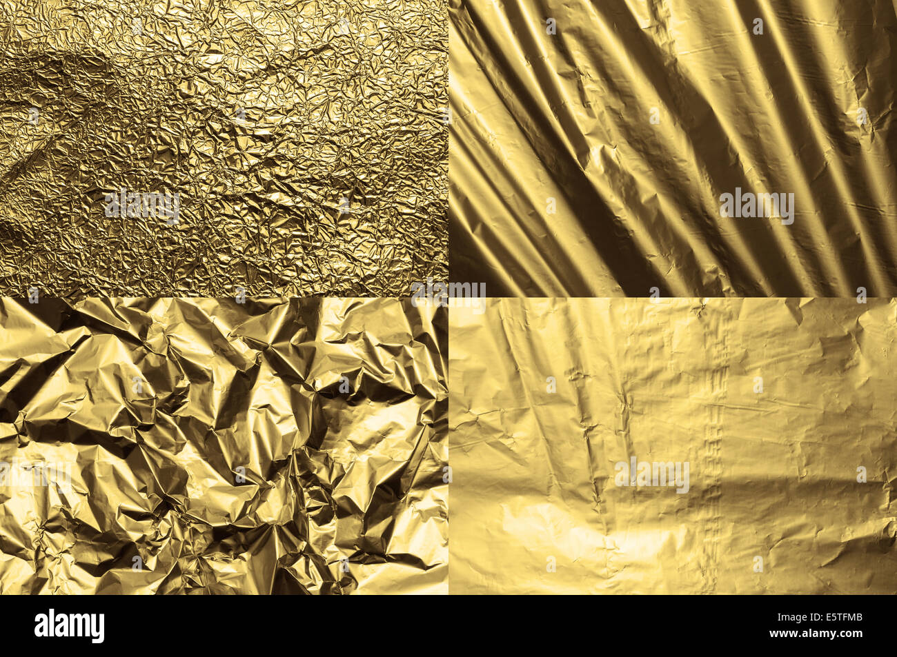 Ensemble de quatre feuilles de métal doré textures Photo Stock - Alamy