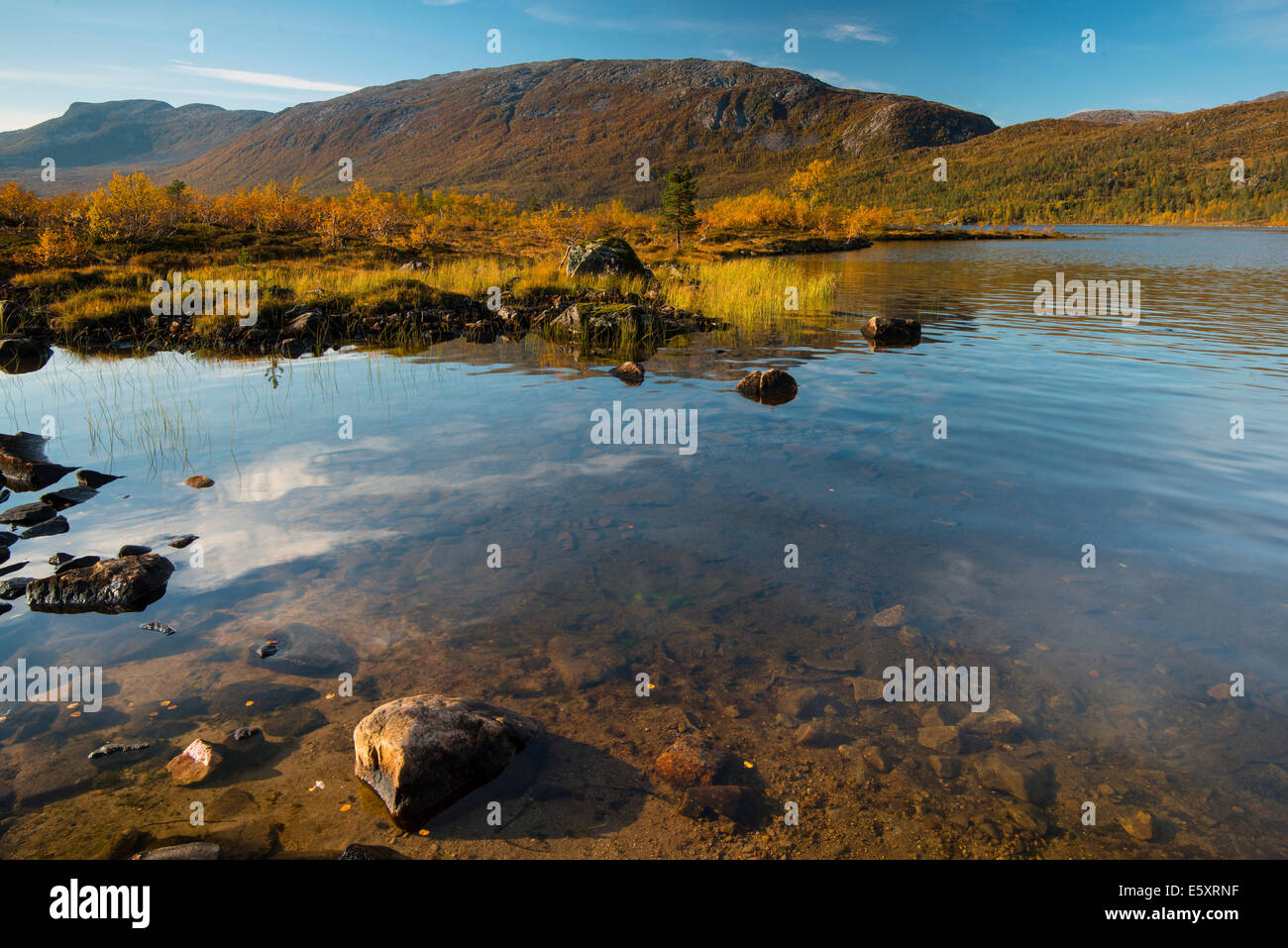 Lake Andervatnet Ånderdalen, Parc National, Senja, Norvège Photo Stock ...