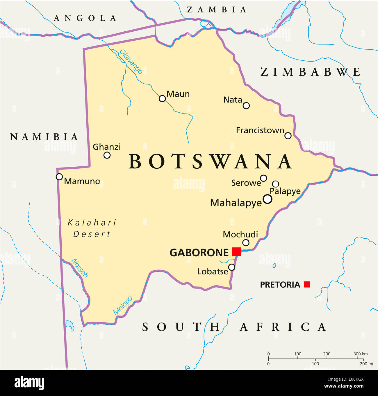 Namibia botswana africa map Banque de photographies et d’images à haute ...