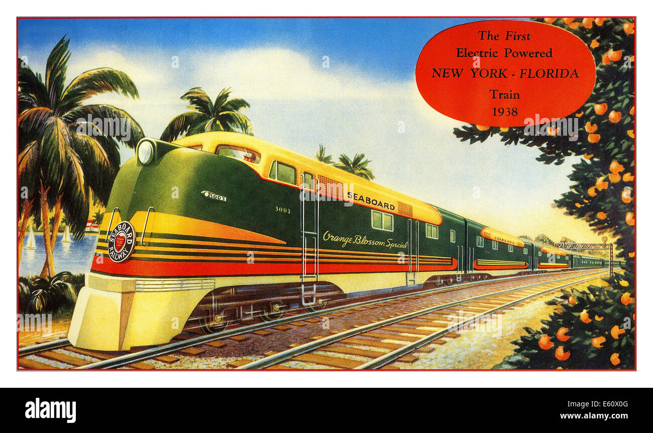1938 First Electric Powered Seaboard train ‘The Orange Blossom Special ...