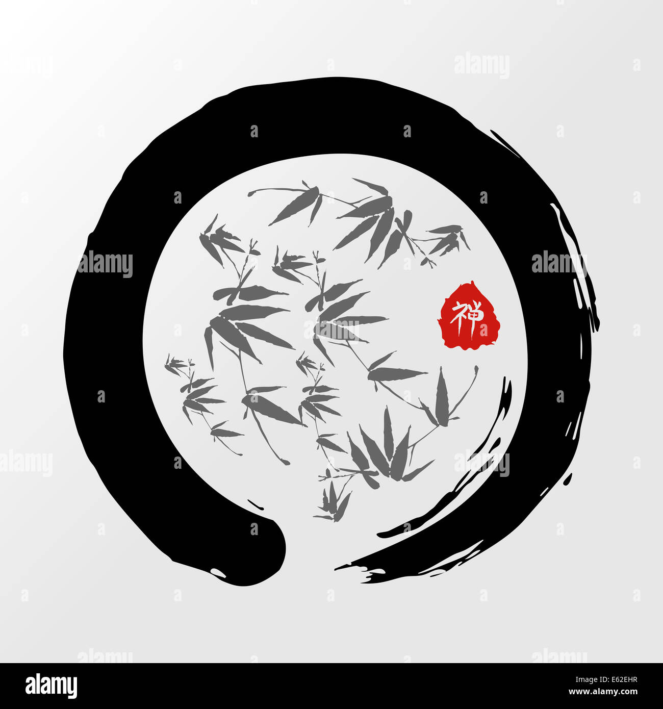 Cercle Zen bambou Enso et l'illustration. Symbole de méditation du ...