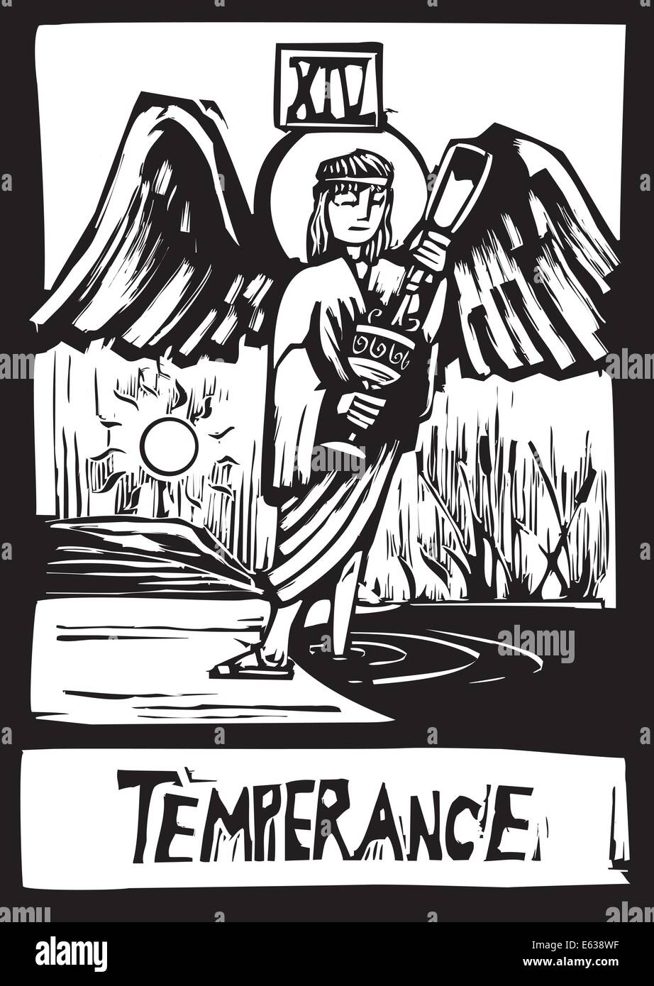 Temperance tarot card Banque d'images vectorielles - Alamy