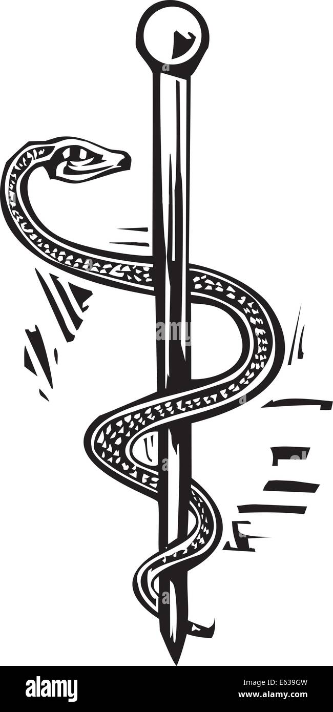 Symbole Du Dieu Grec Aesculapius Banque d'images vectorielles - Alamy