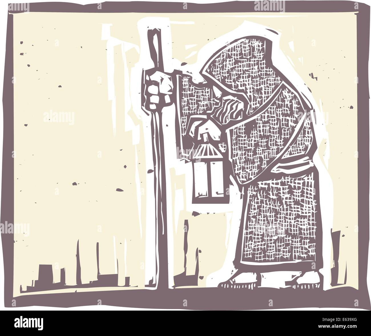 Moine barbu Banque d'images vectorielles - Alamy