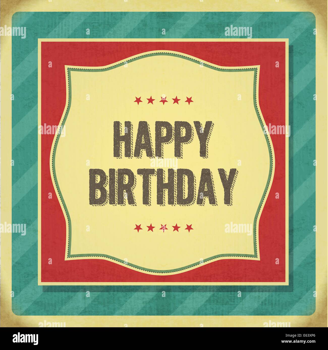 Vintage retro happy birthday card Banque de photographies et d’images à ...