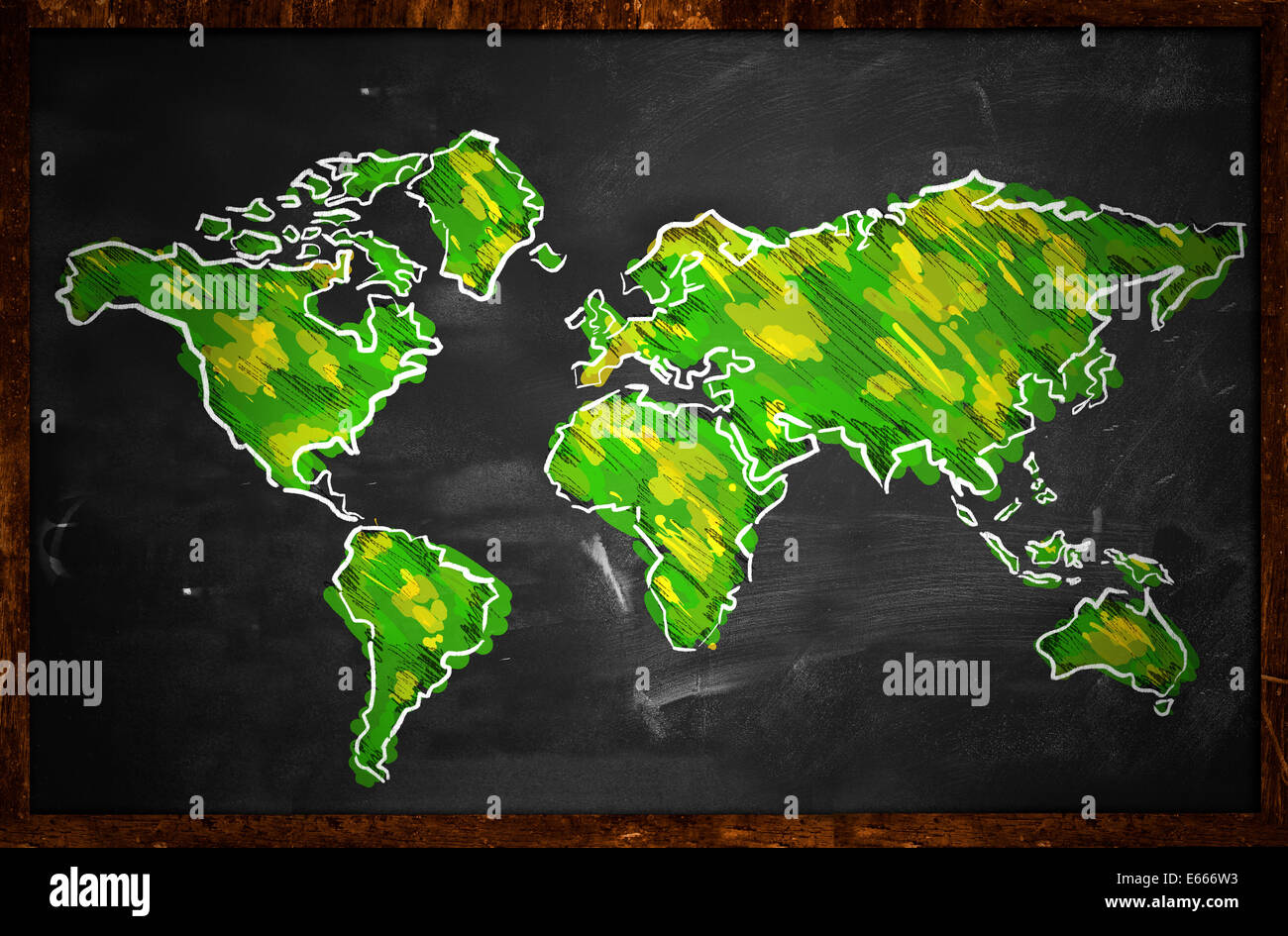Carte du monde verte Banque de photographies et d’images à haute ...