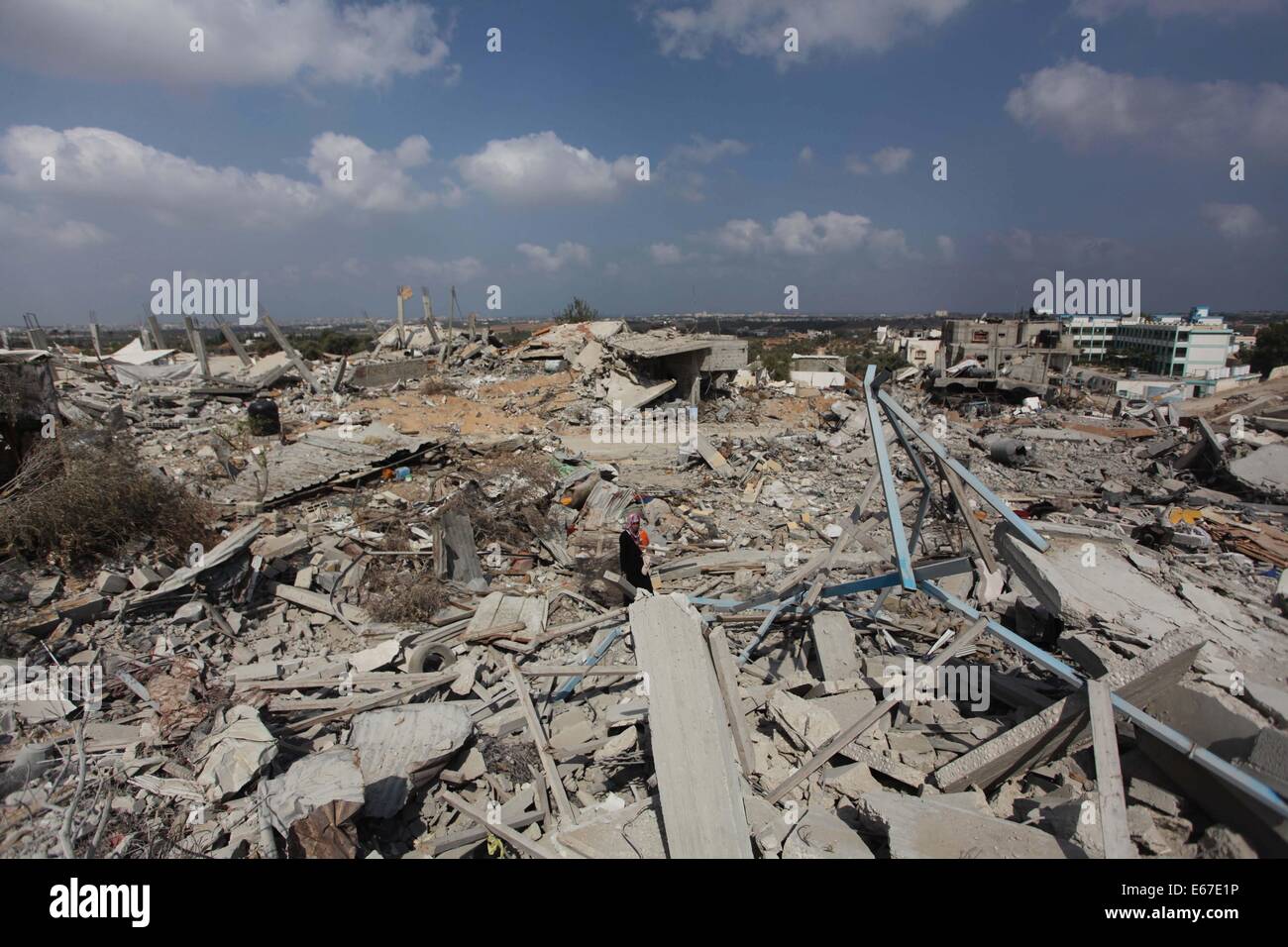 La bande de Gaza. 17 août, 2014. Johr, El-Deek la bande de Gaza ...