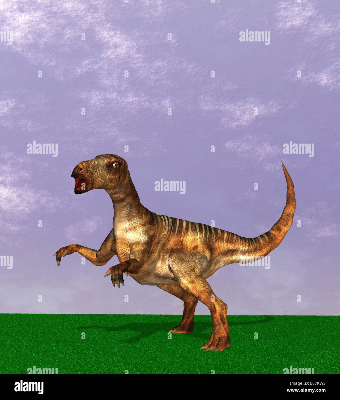 Dinosaur extinct iguanodon illustration Banque de photographies et d ...