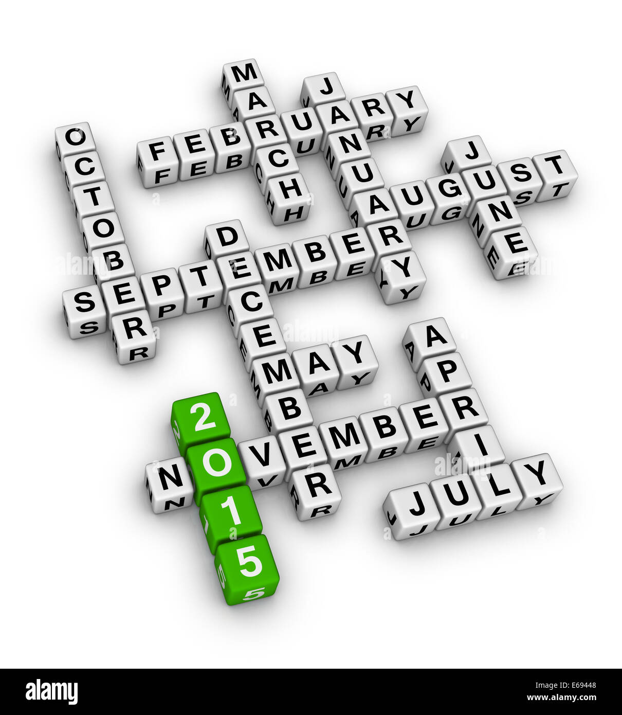 Mois de l'année mots croisés Photo Stock - Alamy