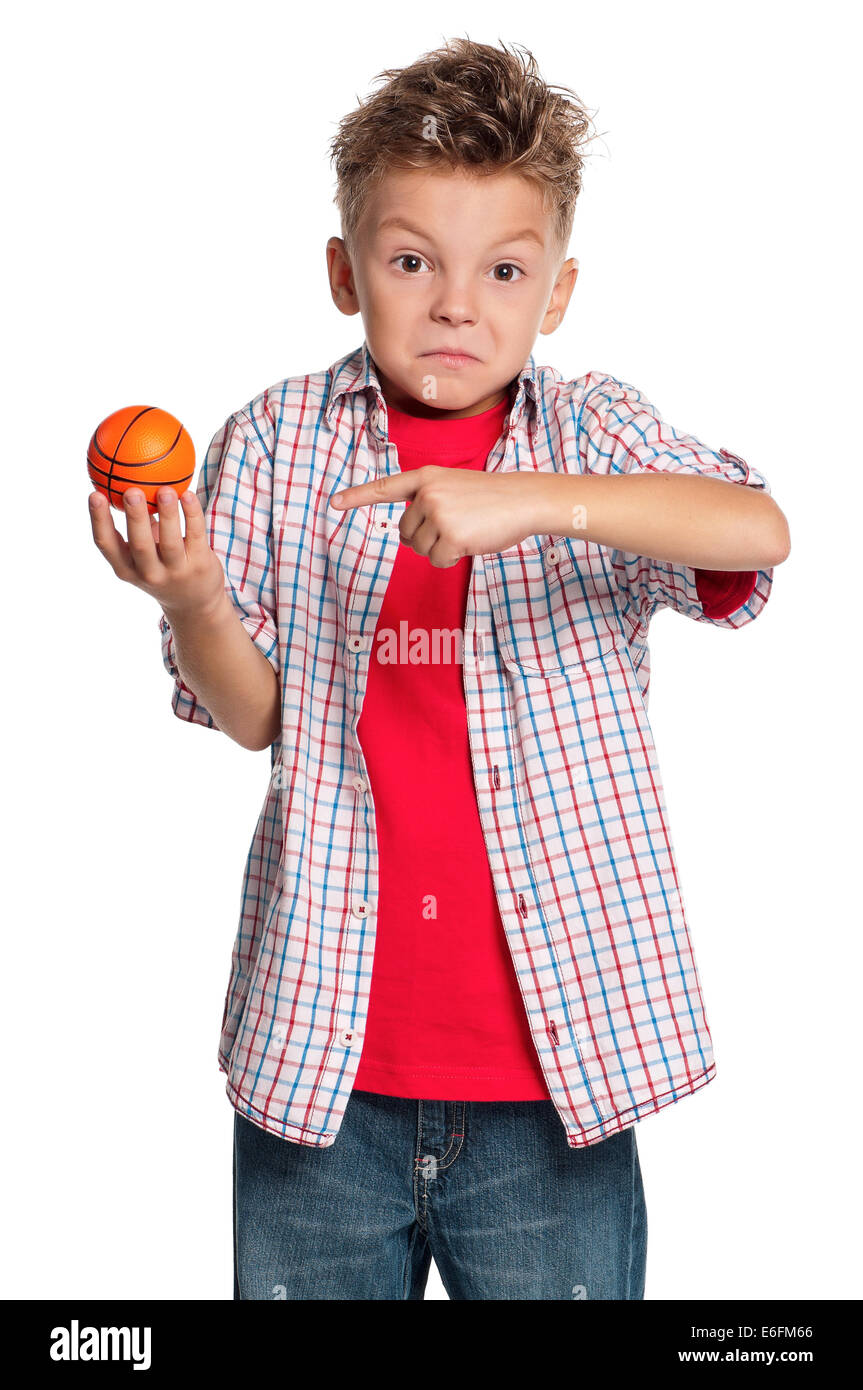 Teen boy playing basketball isolated Banque de photographies et d ...