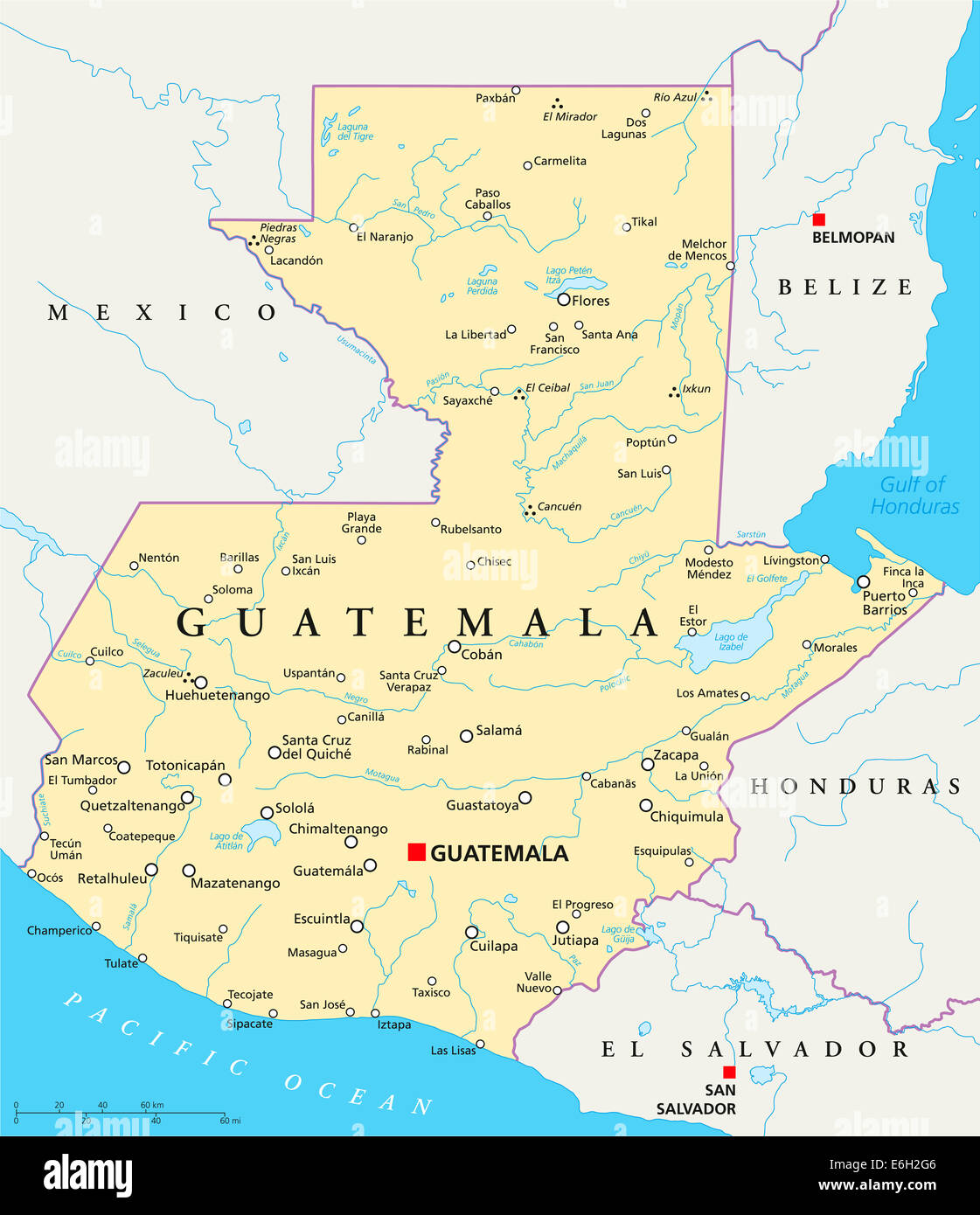 Guatemala map Banque de photographies et d’images à haute résolution - Alamy