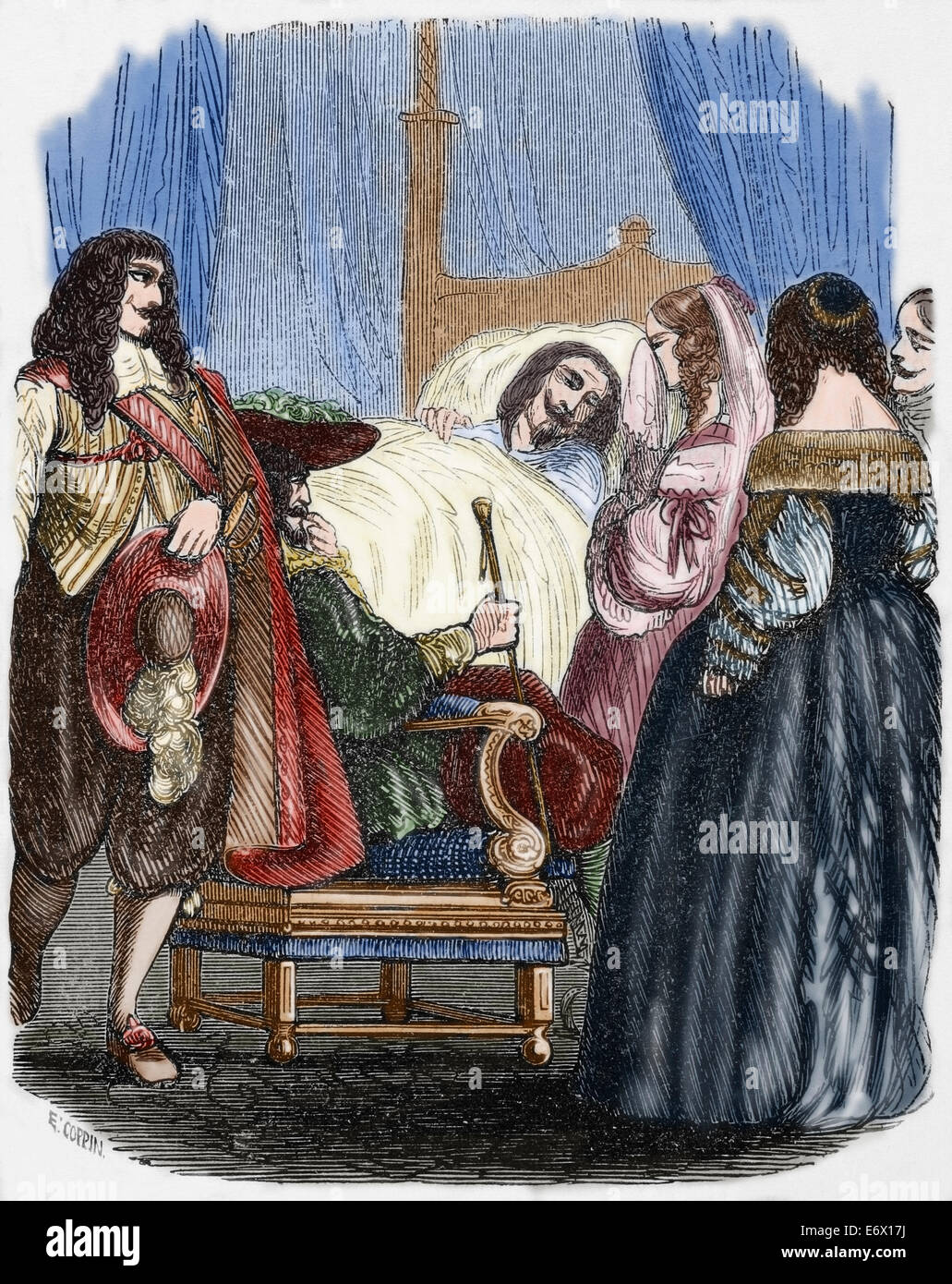 Louis XIII (1601-1643). Roi de France. Mort de Louis XIII. Gravure de E ...