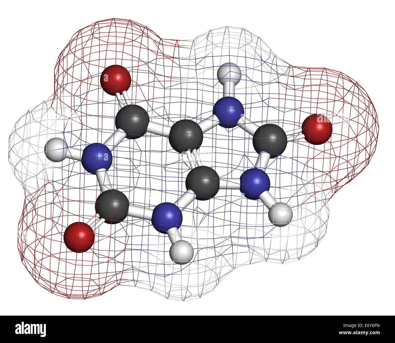 Molécule d'acide urique. Les taux sanguins élevés conduisent à la ...