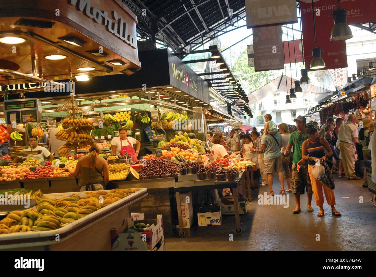 Barcelone, le marché de la Boqueria (Mercat de Saint Joseph), marché d ...