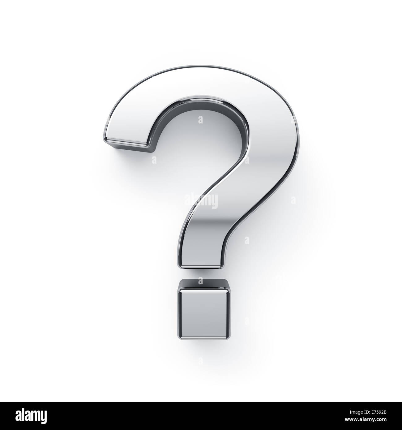 Le rendu 3D de l'alphabet en métal - simbol question ?. Isolé sur fond ...