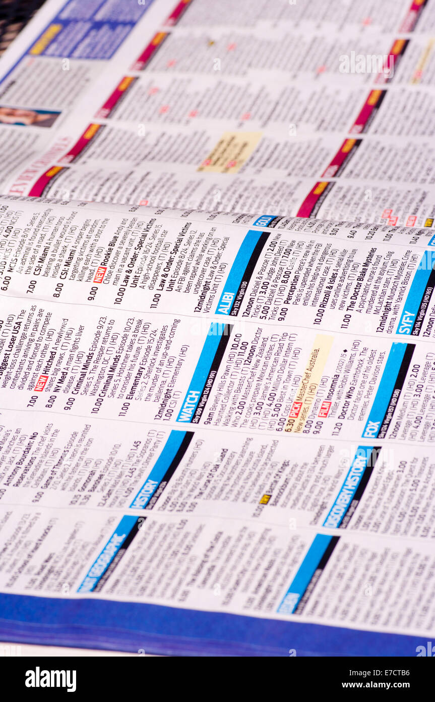 Tv listings magazine Banque de photographies et d’images à haute ...