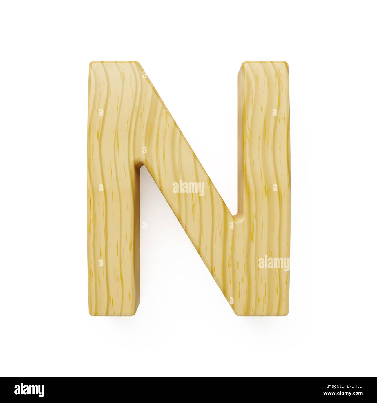 Lettre alphabet bois - symbole N. isolé sur fond blanc Photo Stock - Alamy
