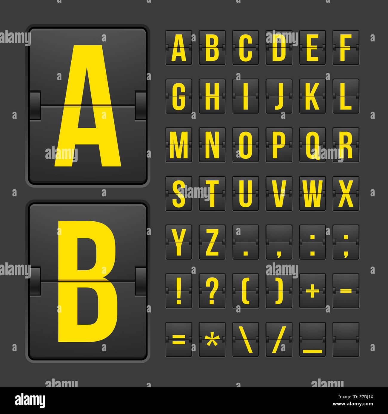 Des lettres et des symboles tableau de bord de l'alphabet Photo Stock ...