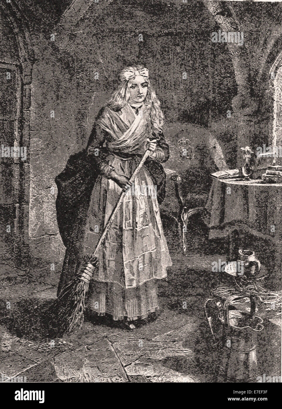 Marie Thérèse dans sa prison dans le temple 1794 - La gravure - XIX ème ...