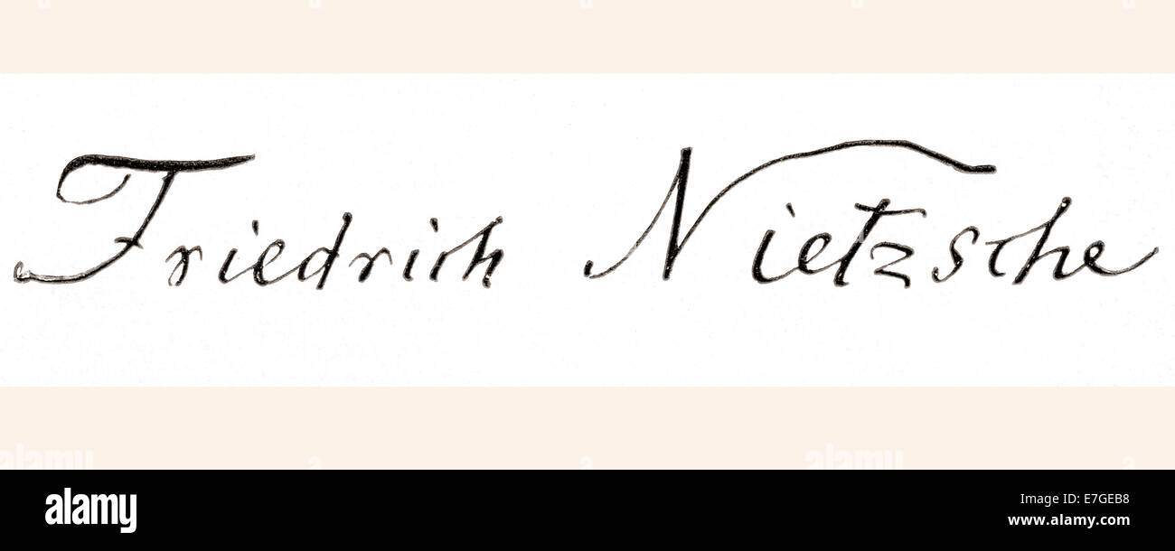 Signature de Friedrich Wilhelm Nietzsche, 1844 -1900. Le philologue ...