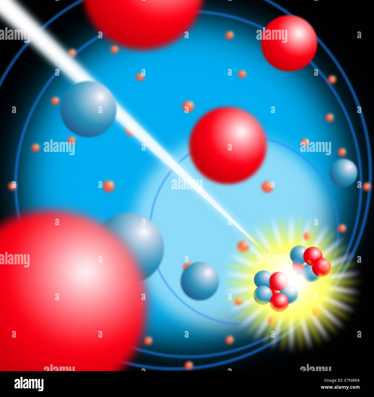 Réaction de fusion nucléaire illustration numérique - illustration ...