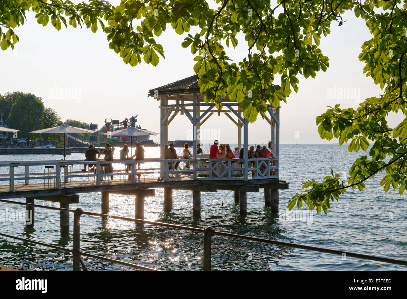Pavillon, sur la promenade au bord du lac de Constance, Bregenz ...