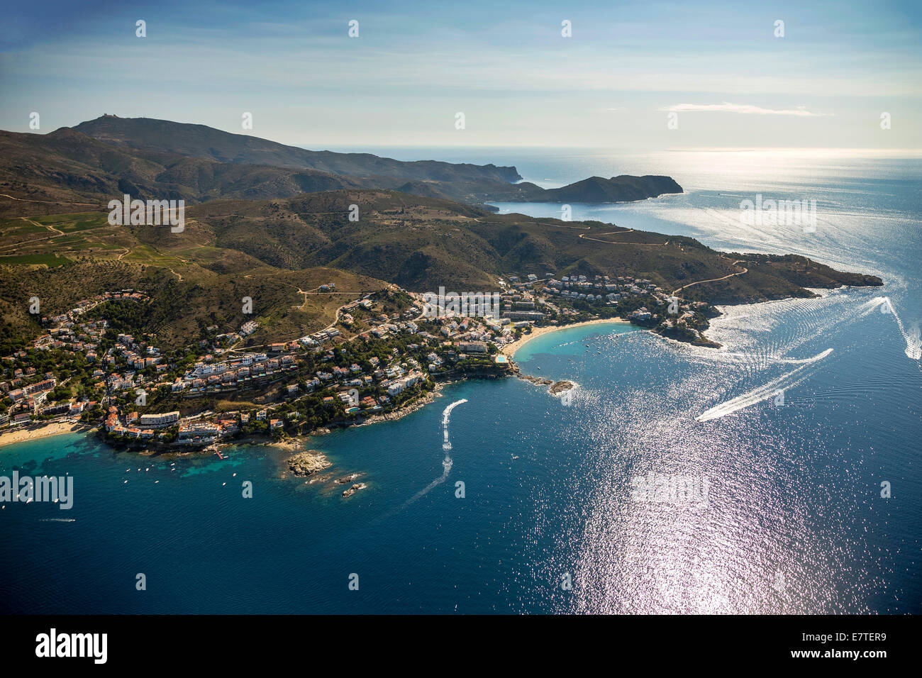 Vue aérienne, Roses, Golf de Roses, Catalogne, Espagne Photo Stock - Alamy