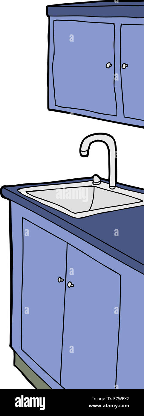 Cartoon background room sink cabinet Banque de photographies et d ...