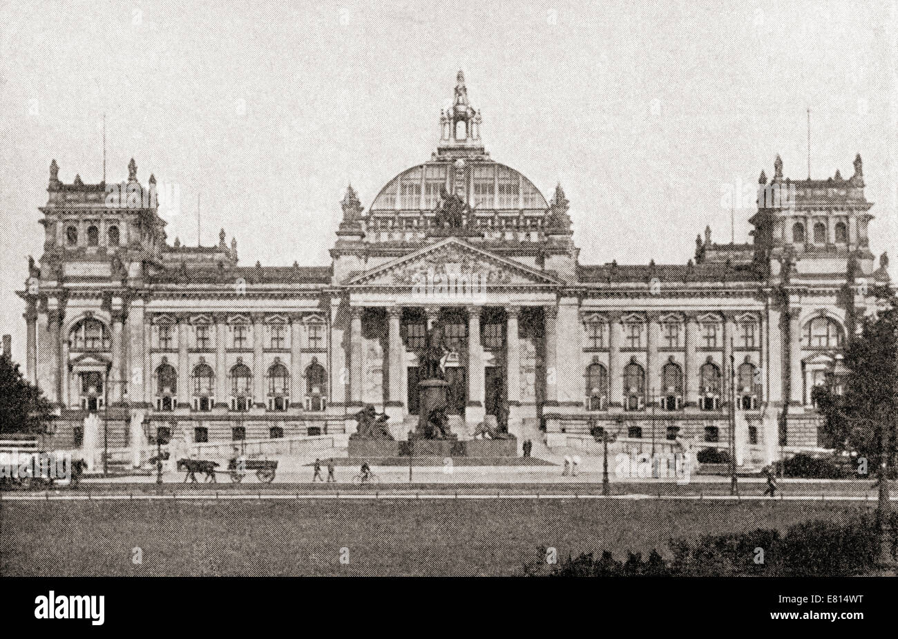Le bâtiment du Reichstag, Berlin, Allemagne avant la grande guerre. À partir de l'histoire de la ...