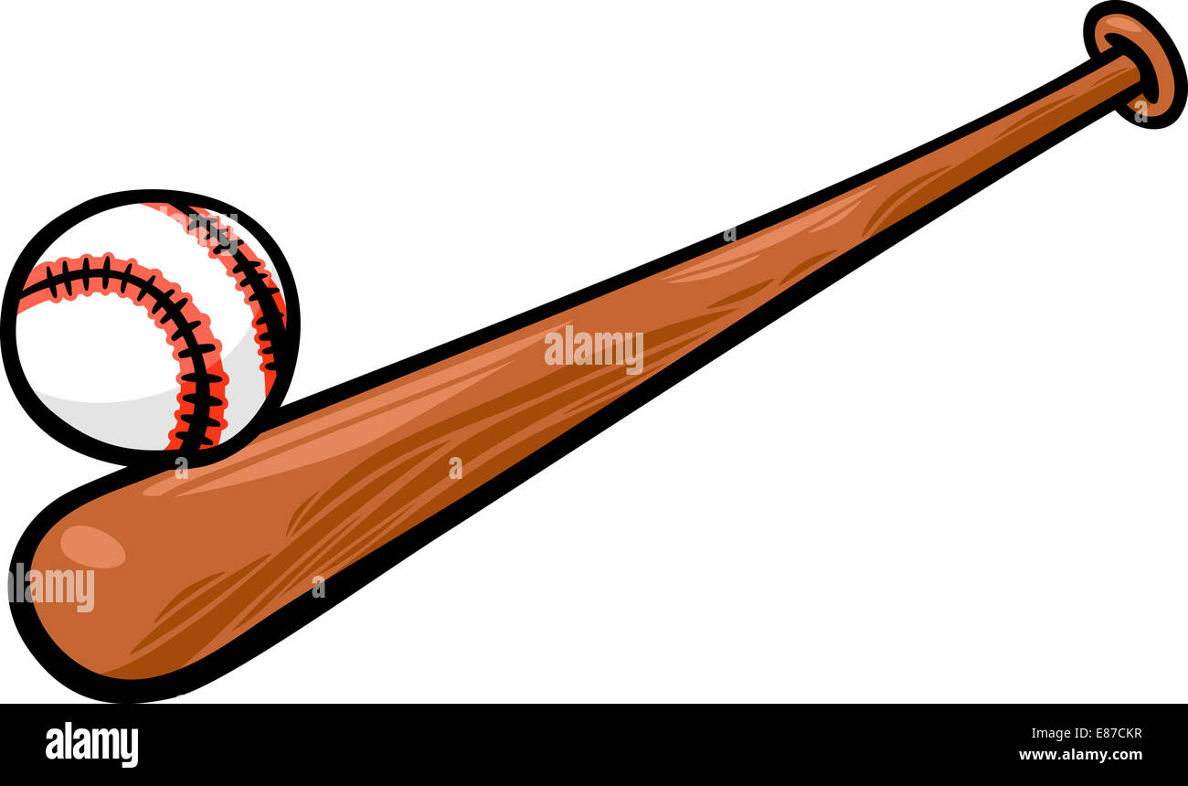 Cartoon Illustration de balle de baseball Bat et Clip Art Photo Stock ...
