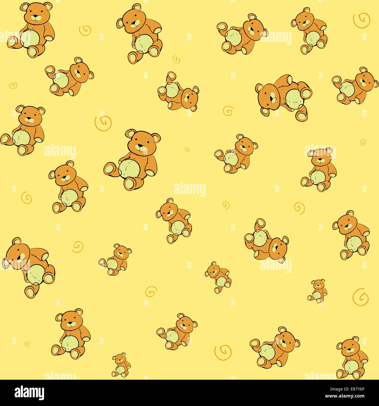 Cartoon vector illustration de fond funky rétro avec Mignon nounours ...