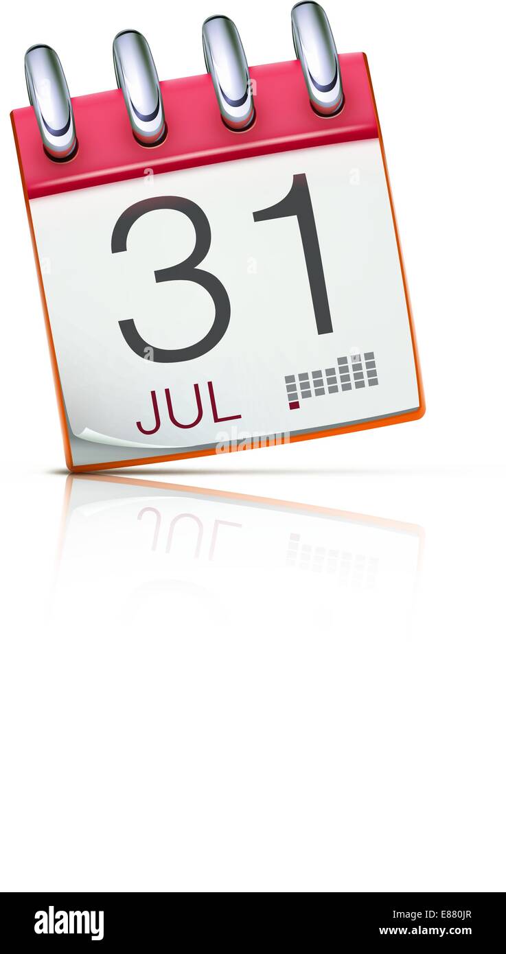 Vector illustration de belle icône Calendrier détaillé Image ...