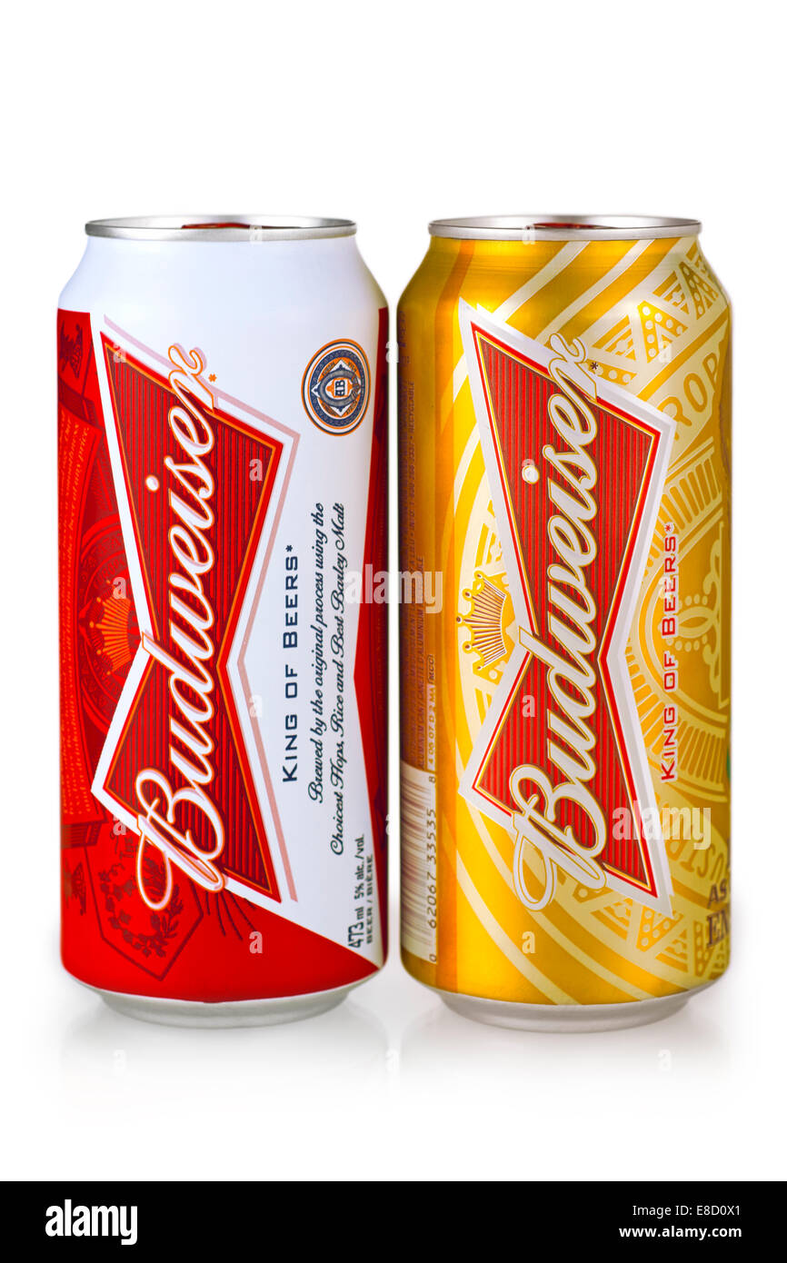 Budweiser beer can Banque d'images détourées - Alamy