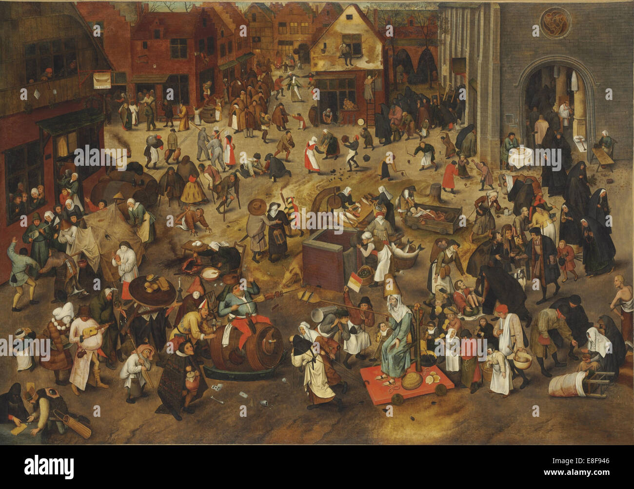Le combat de Carnaval et Carême. Artiste : Bruegel (Brueghel), Pieter ...
