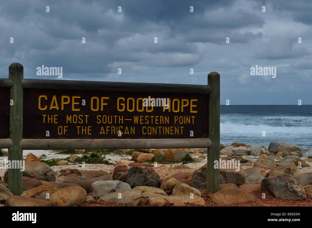 Signe du Cap de Bonne Espérance, promontoire rocheux sur la côte ...