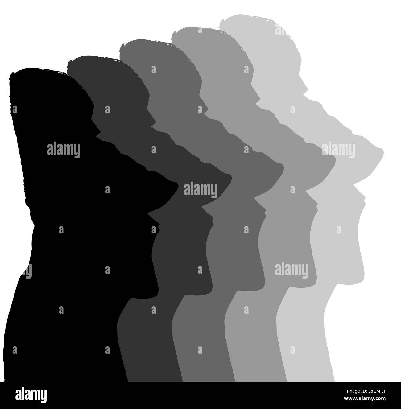 Moai artwork Banque d'images noir et blanc - Alamy