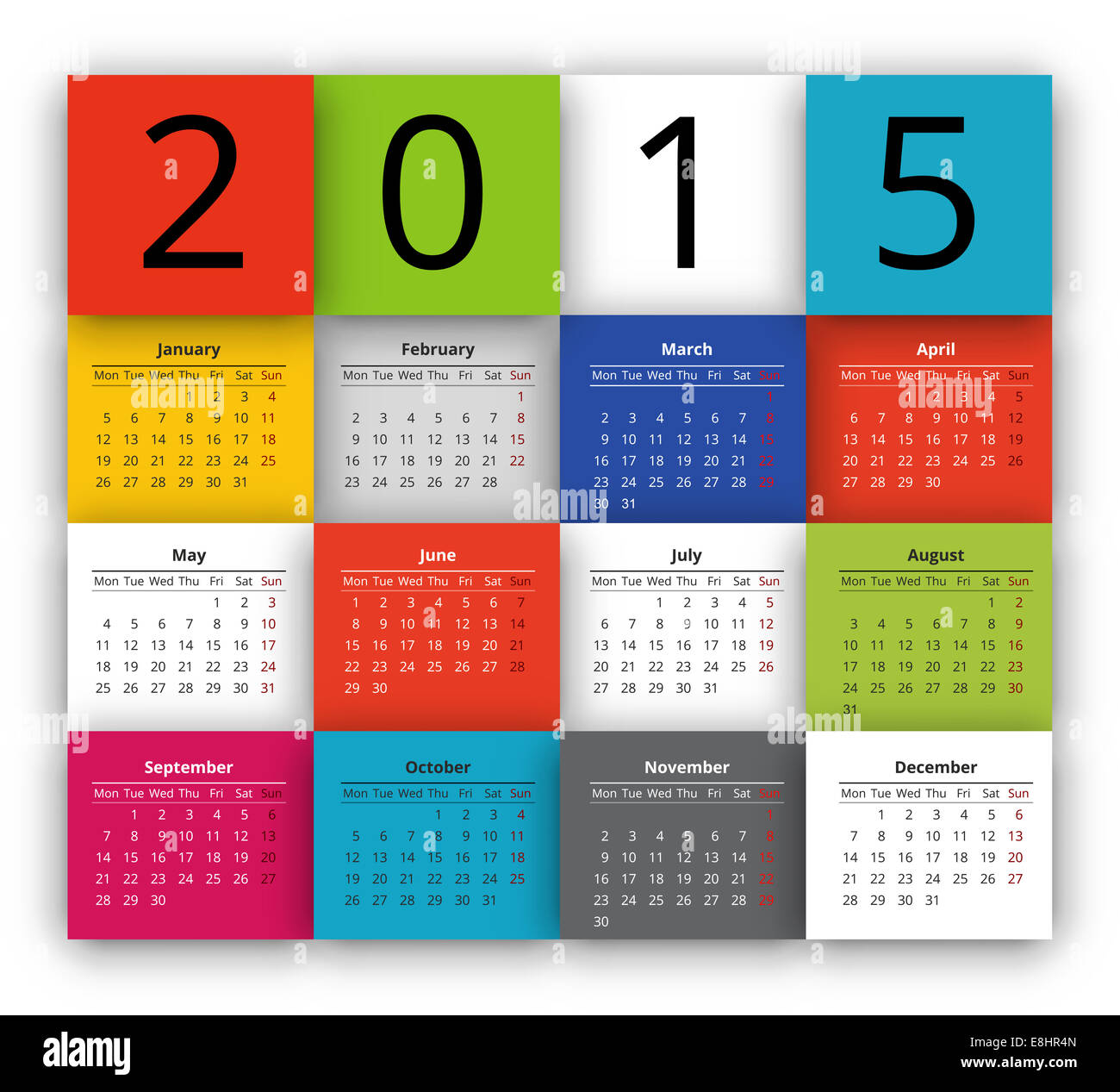 Concevoir une page de calendrier Banque de photographies et d’images à ...