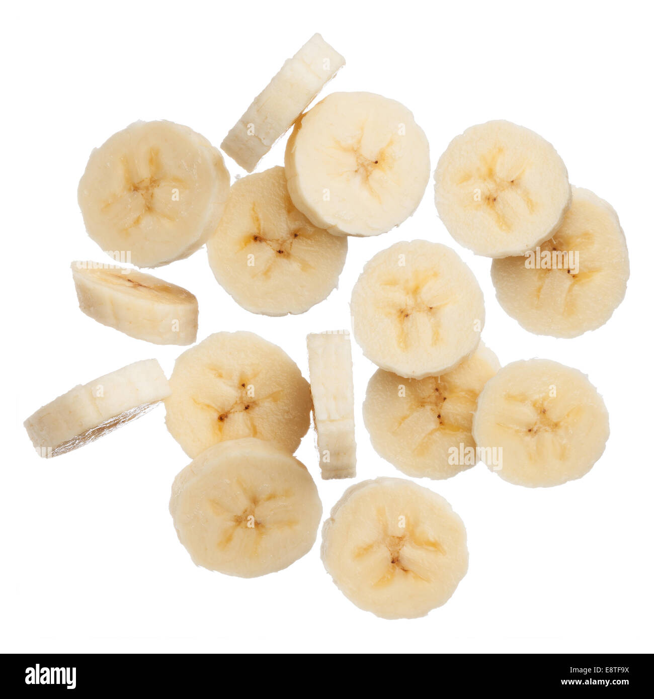 Banana slices isolated on white background Banque de photographies et d ...