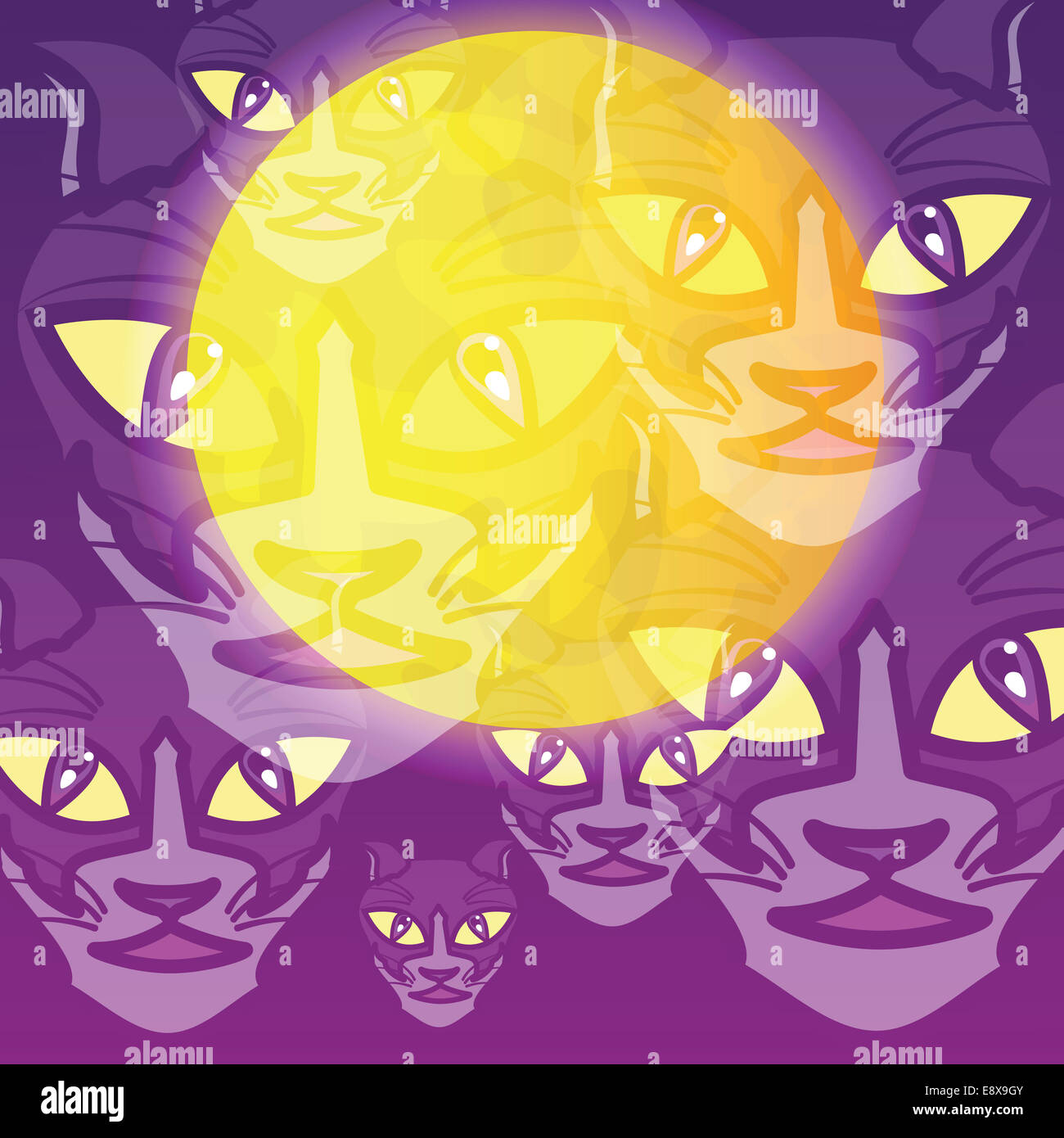 Lune et chat Banque de photographies et d’images à haute résolution - Alamy