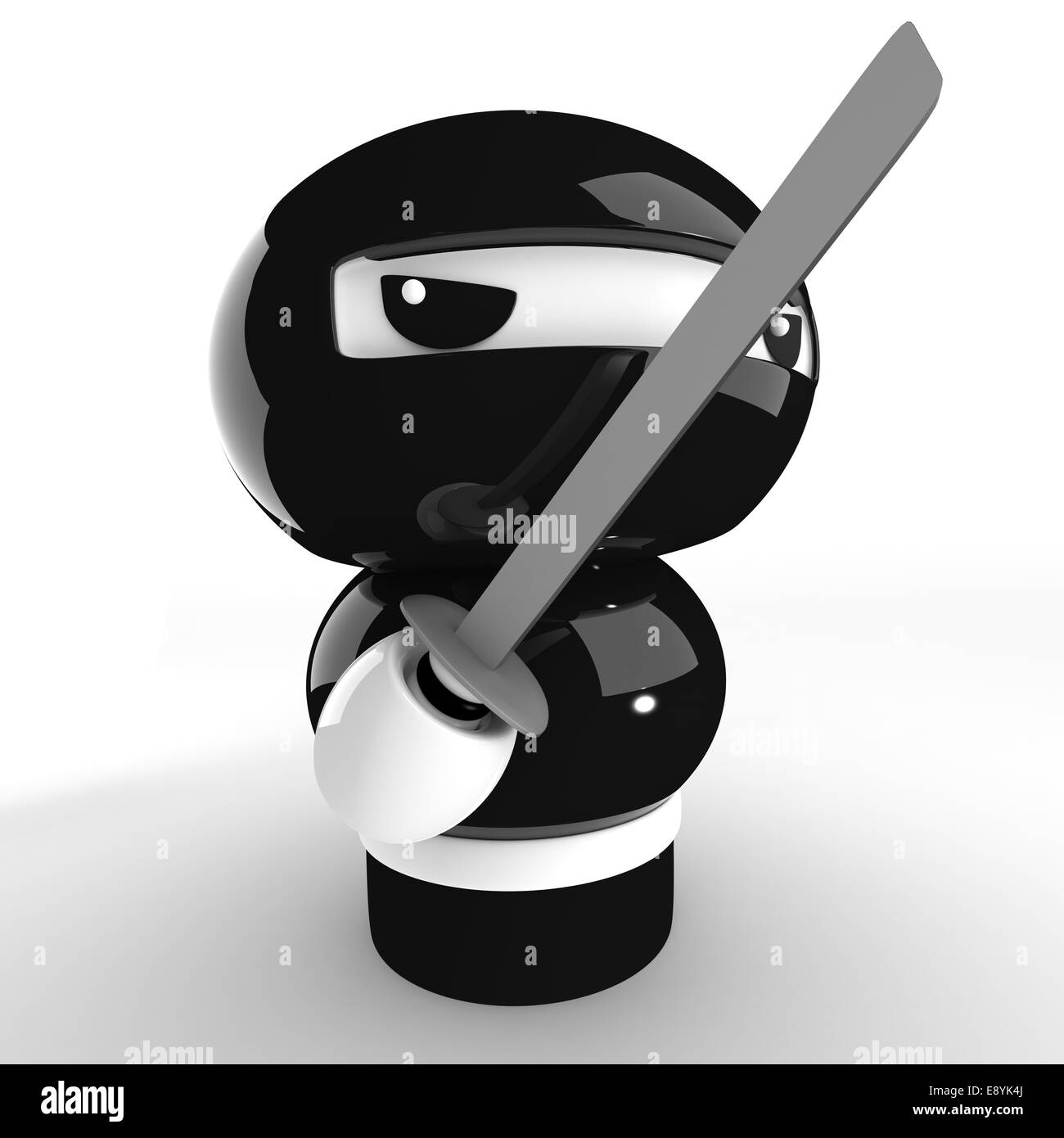 Ninja with katana sword Banque d'images noir et blanc - Alamy