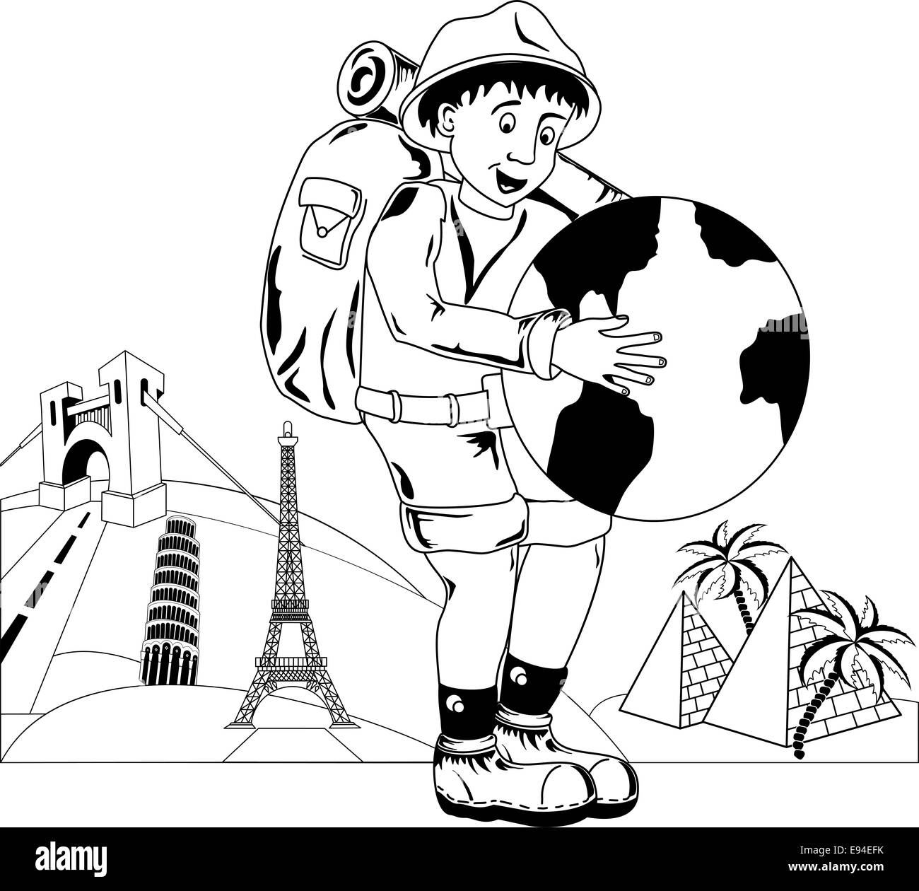 Dessin bonhomme touriste Banque de photographies et d’images à haute résolution - Alamy