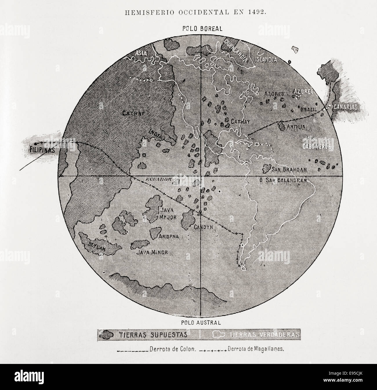 1492 map Banque de photographies et d’images à haute résolution - Alamy