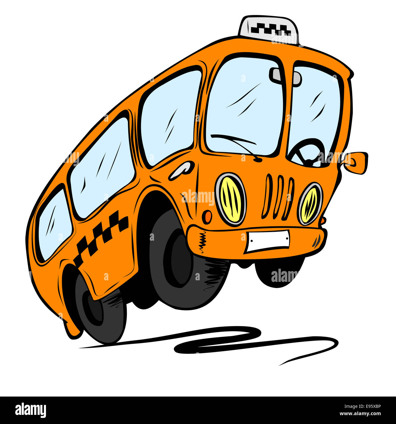 Funny cartoon bus on white Banque de photographies et d’images à haute ...