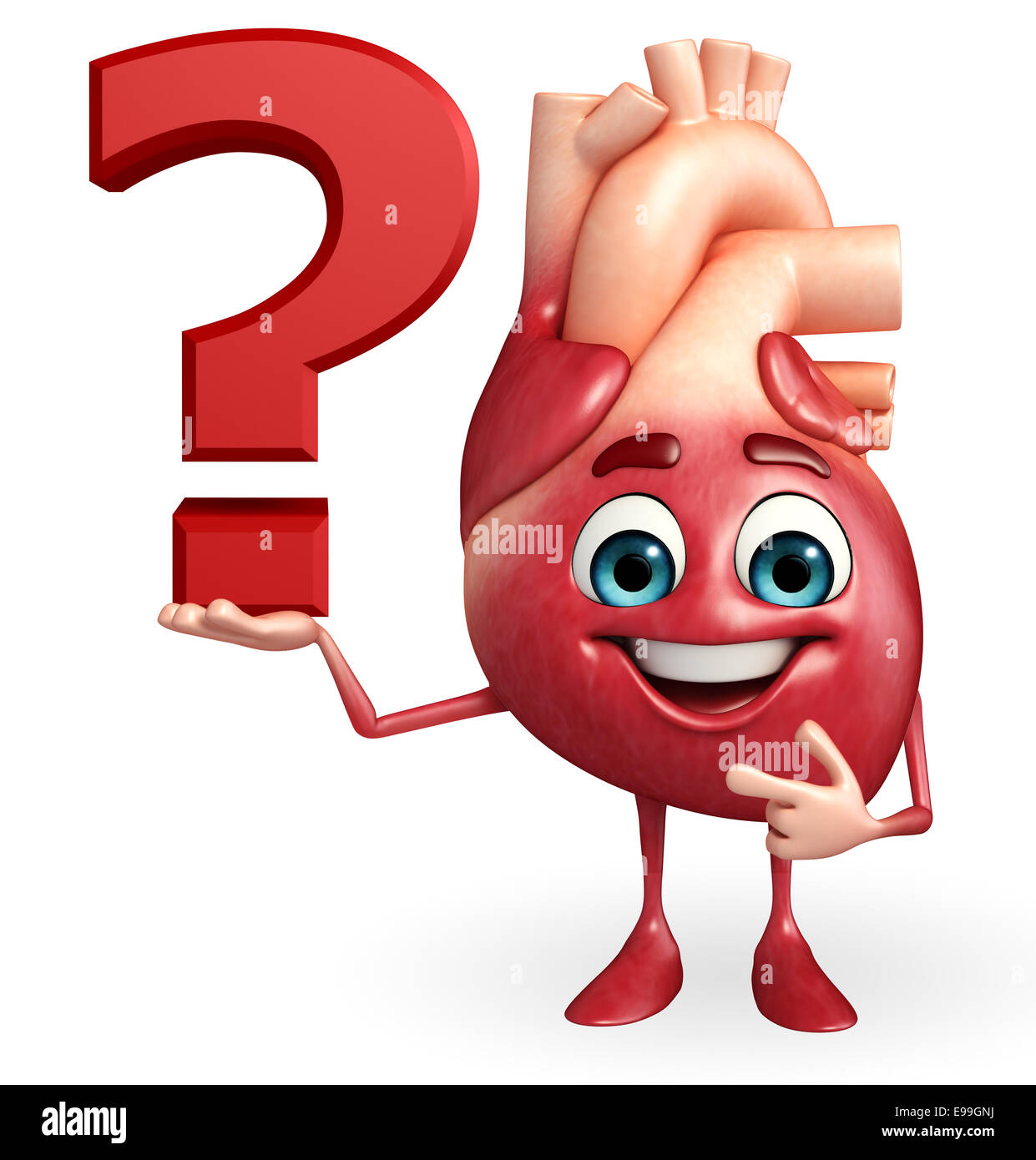 Personnage de cœur avec un point d'interrogation Photo Stock - Alamy