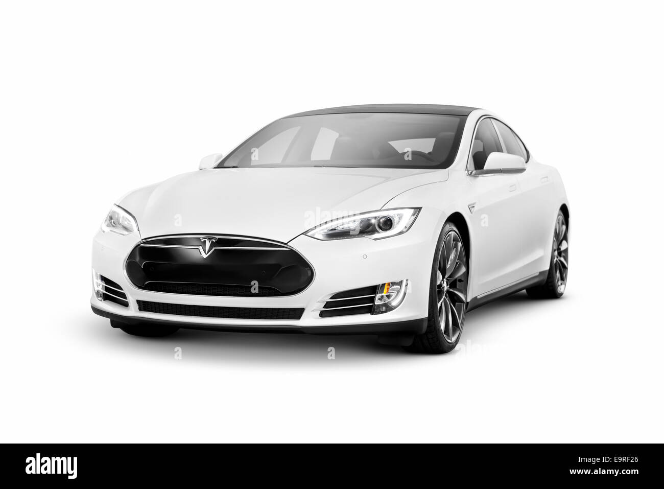 Voiture Blanche Tesla Banque d'image et photos - Alamy