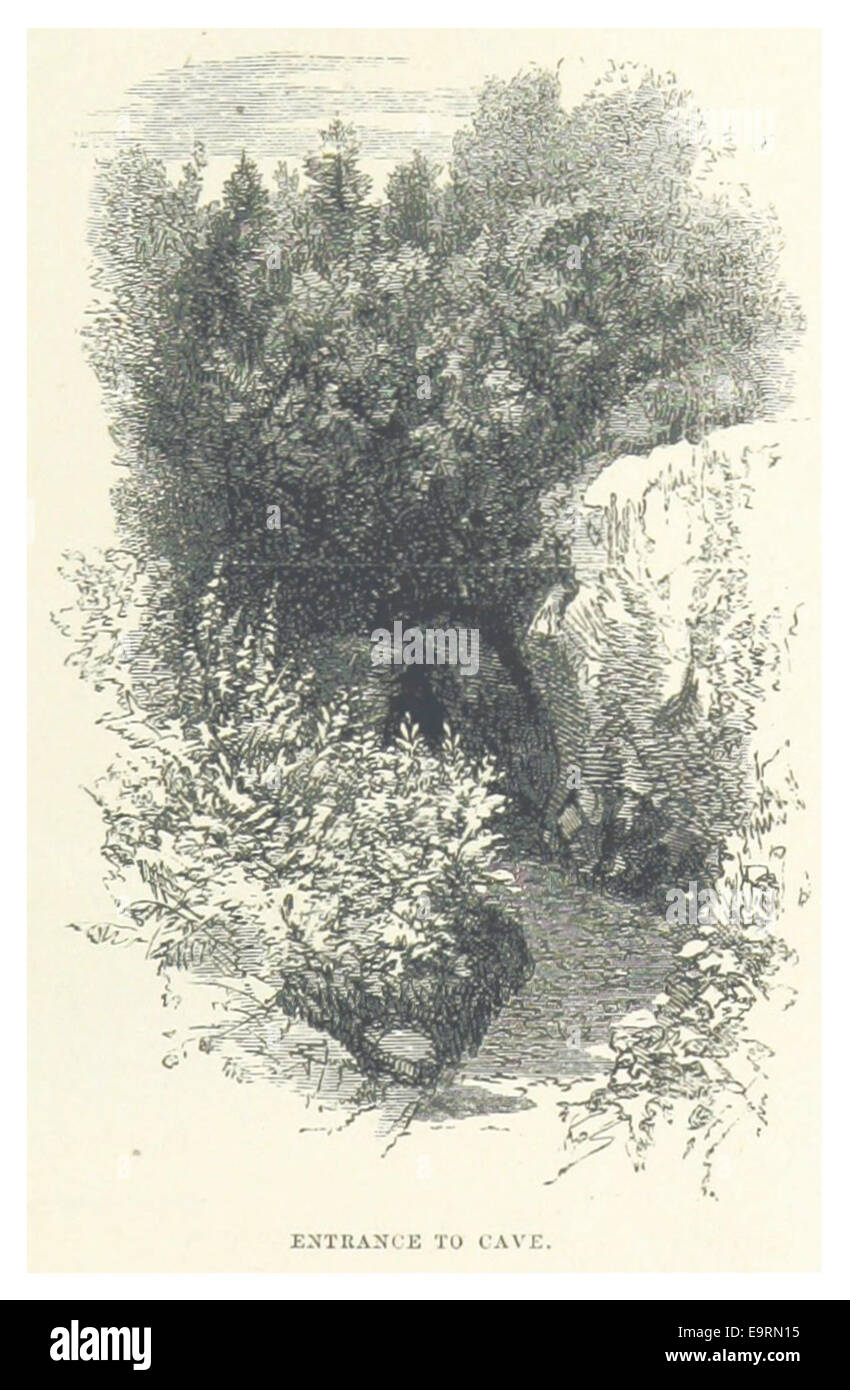 Cette illustration de 1869 représente l'entrée d'une grotte à Central ...