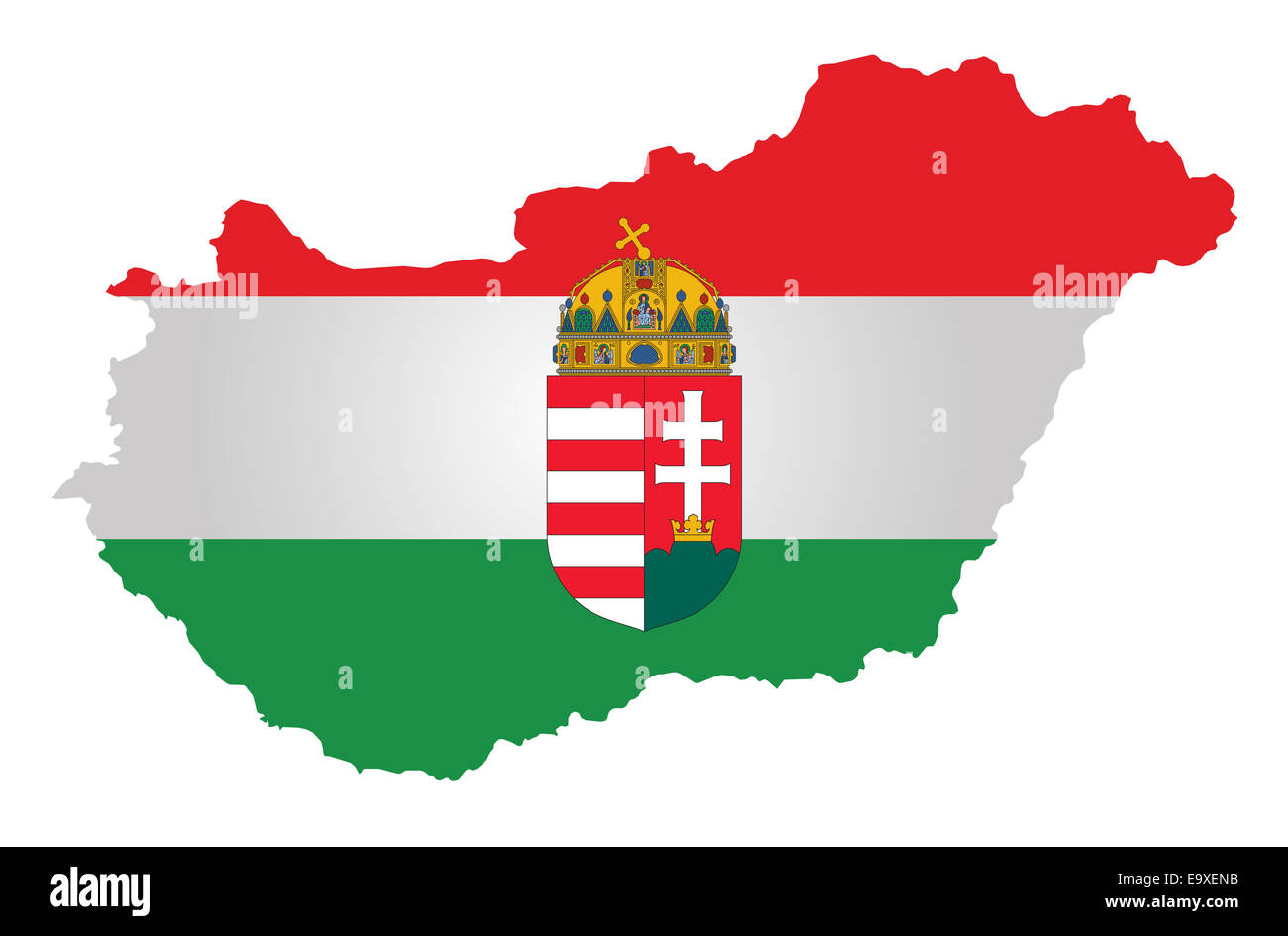 Drapeau et d'armoiries de la République de Hongrie superposées sur une ...