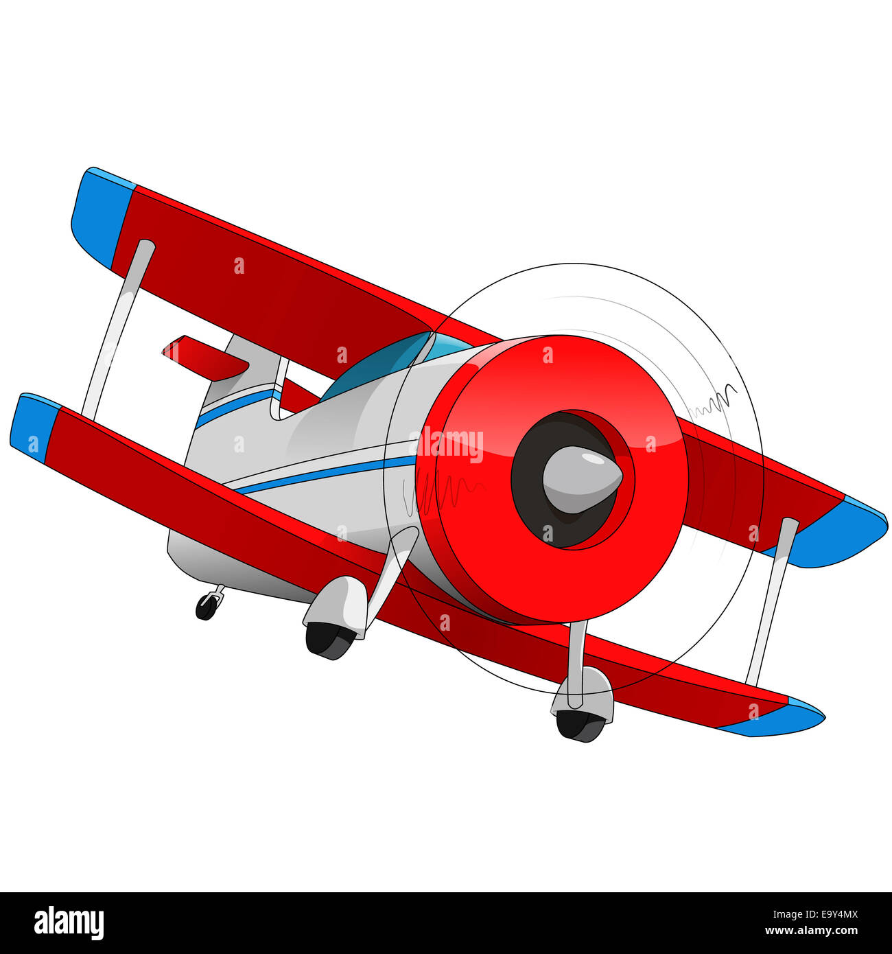 Cartoon illustration de l'avion biplan Photo Stock - Alamy