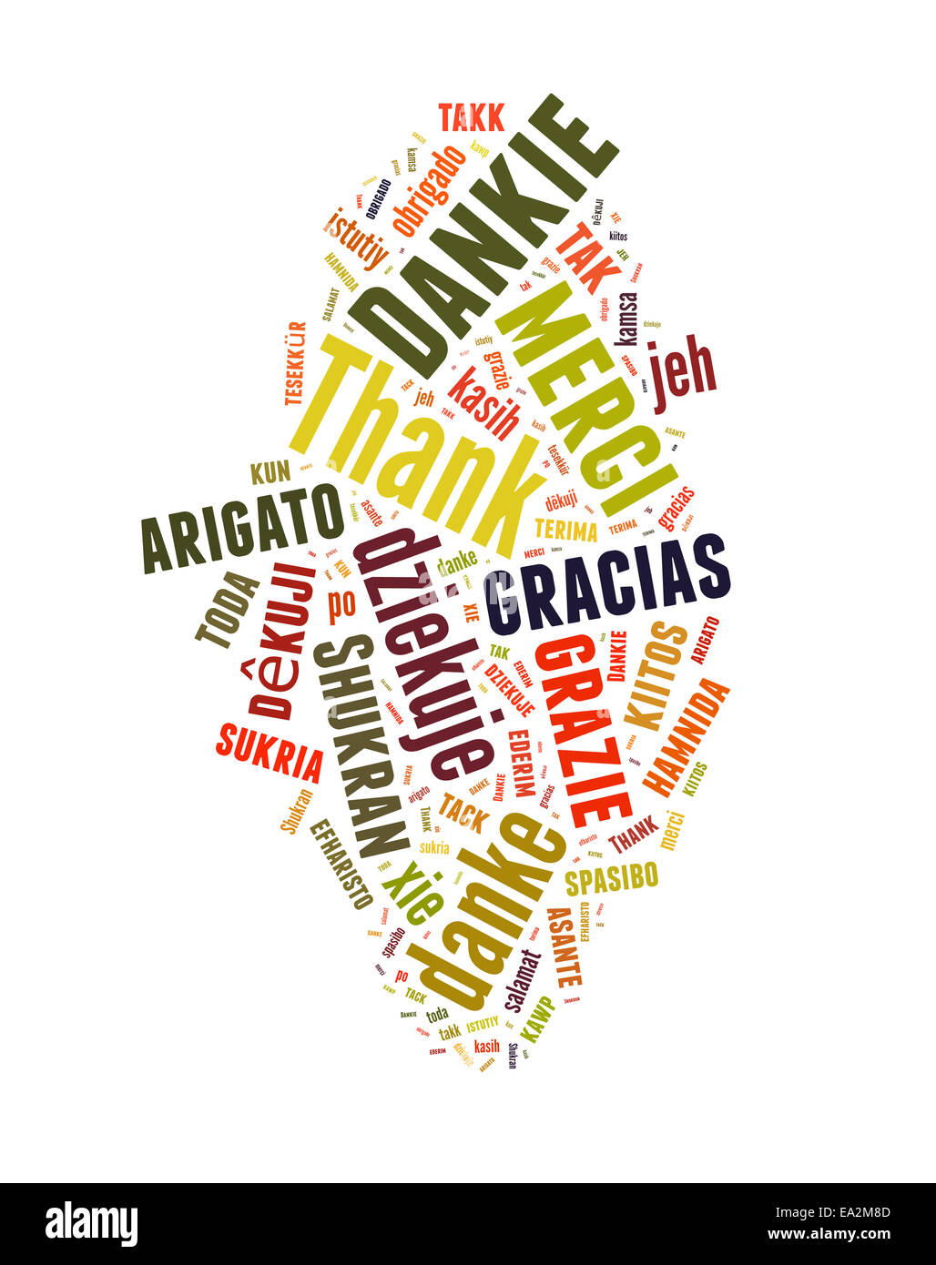 Nuage de mots texte conceptuel avec Merci en plusieurs langues Photo ...