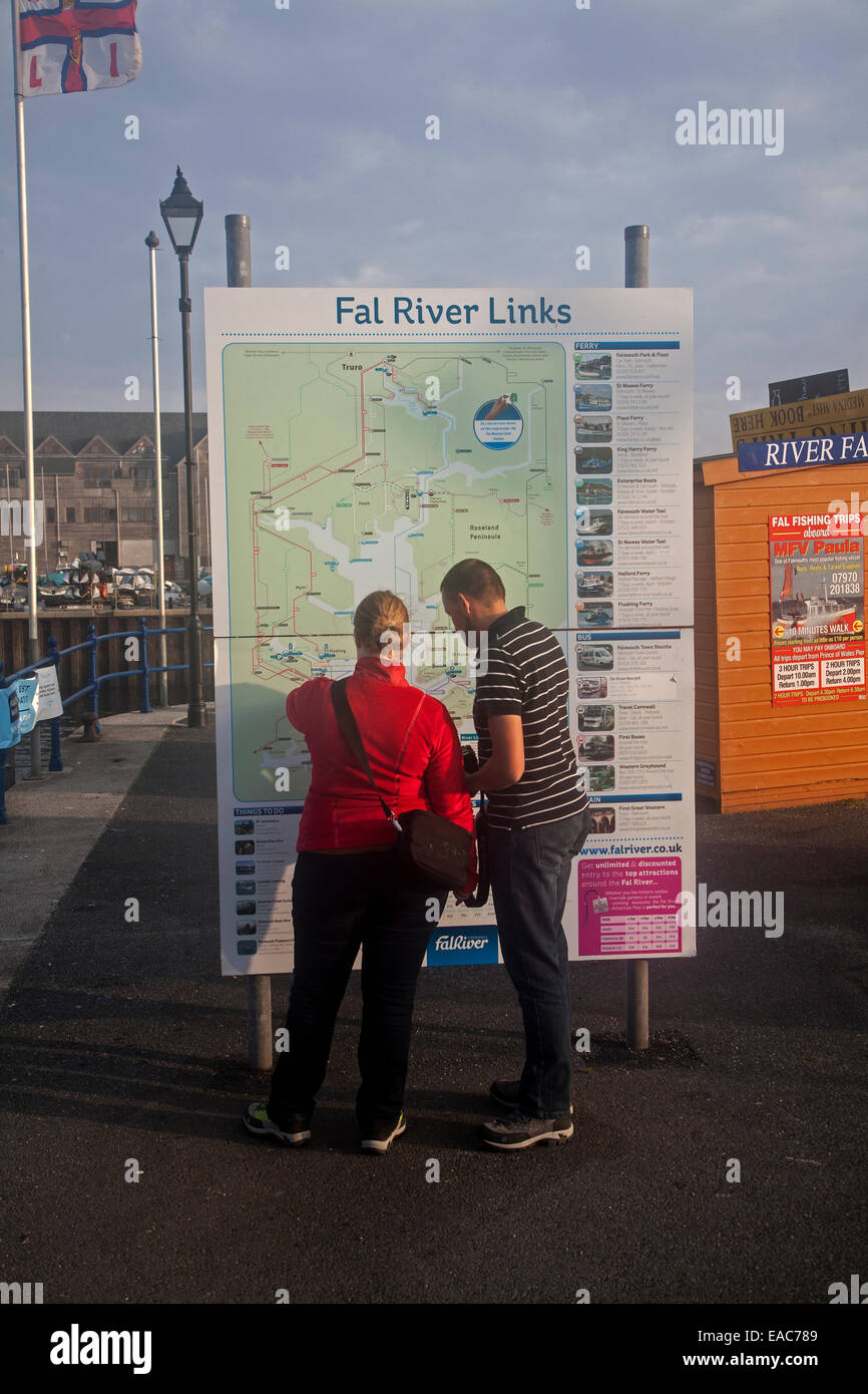 Map of river fal transport links prince of wales pier Banque de ...